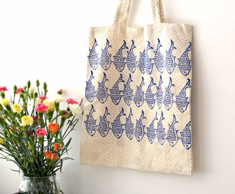 Hand-block Print Tote Bag - Azar Bazaar - Handmade Shop