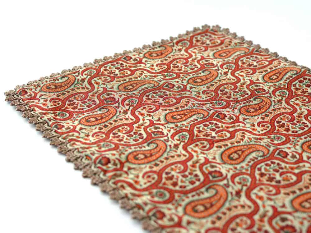 Square Red Tablecloth (Termeh) - Azar Bazaar Handmade Shop
