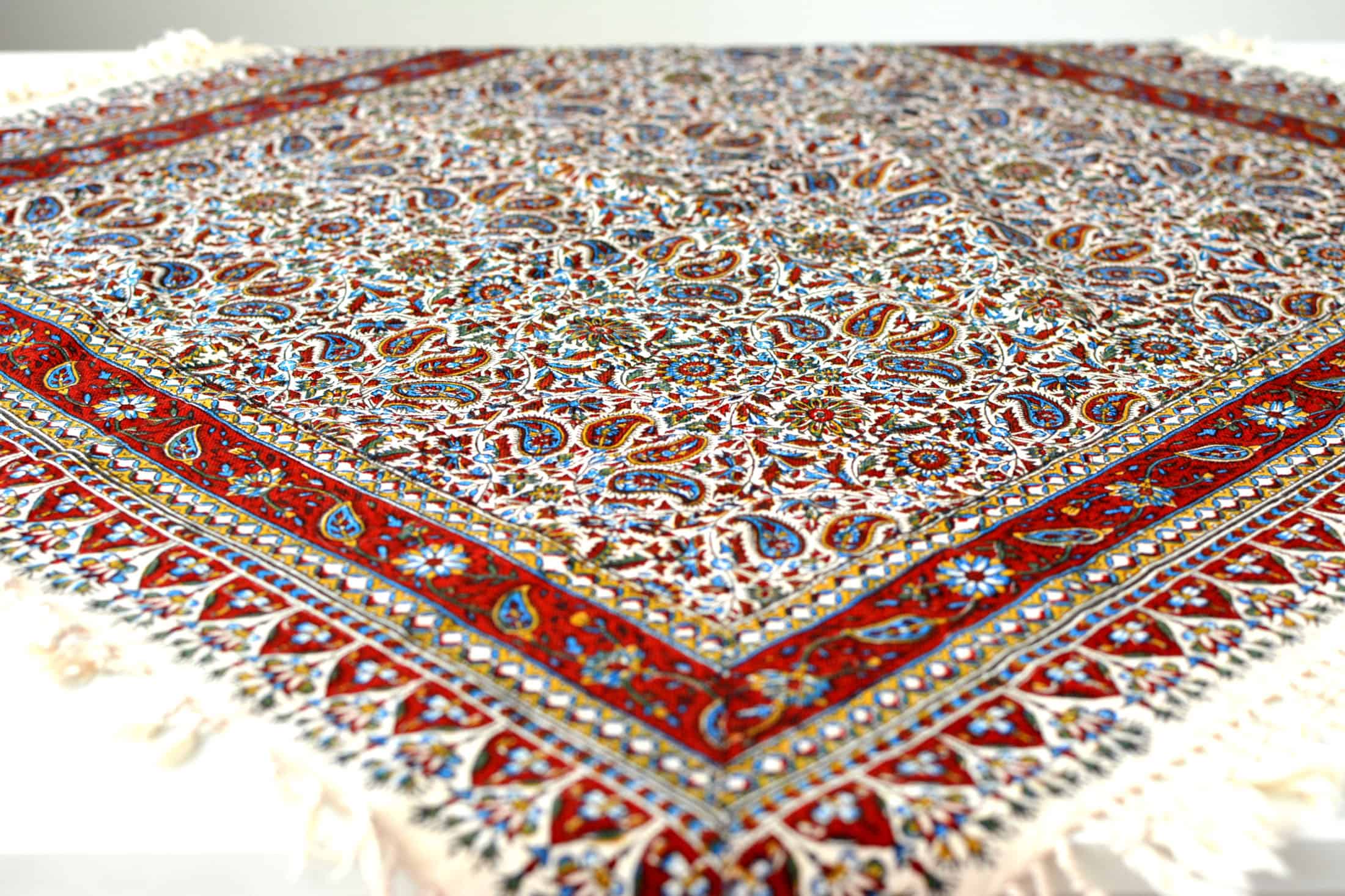 Cotton Hand-Blocked Print Tablecloth - Azar Bazaar - Handmade Shop