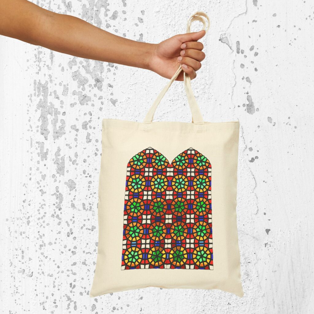 Canvas Tote Bag - Persian Window Design - Azar Bazaar